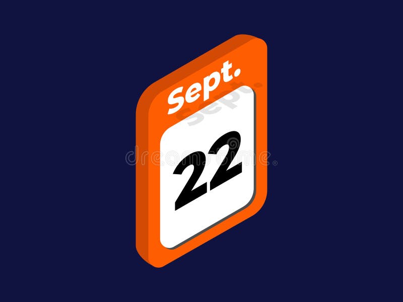 September 22-Calendar Day Icon Vector Illustration Stock Vector ...