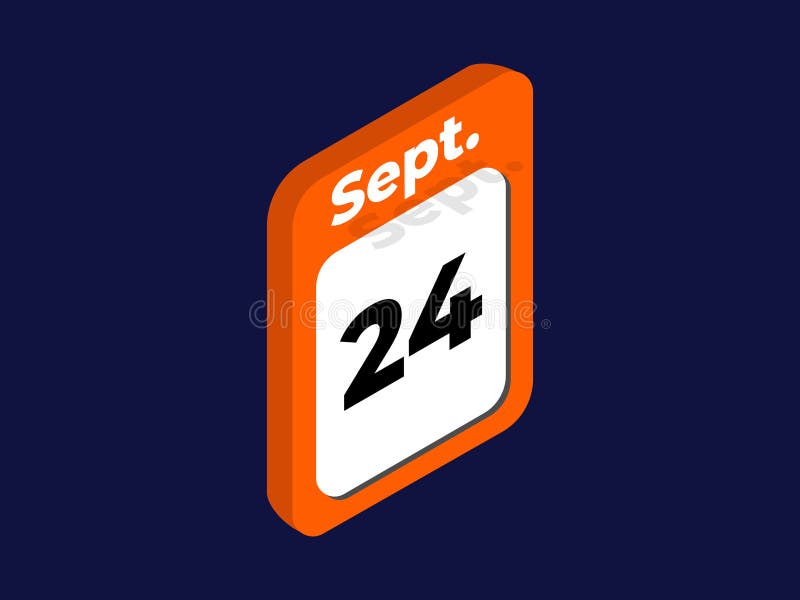 September 24-Calendar Day Icon Vector Illustration Stock Vector ...