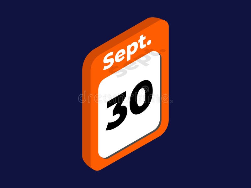 September 30-Calendar Day Icon Vector Illustration Stock Vector ...