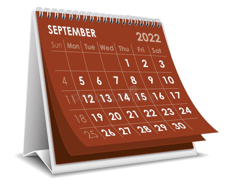 September 2022 Calendar stock vector. Illustration of almanac - 241275835
