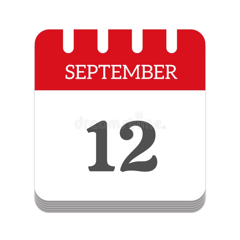 September 12 Calendar Flat Icon Stock Illustration - Illustration of ...