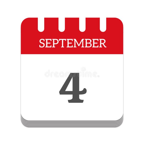 September 4 Calendar Flat Icon Stock Illustration - Illustration of ...
