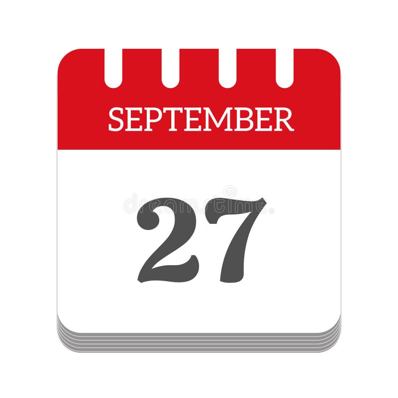 September 27 Calendar Flat Icon Stock Illustration - Illustration of ...