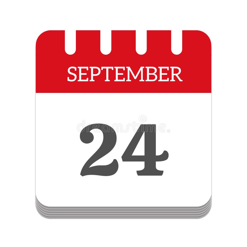 September 24 Calendar Flat Icon Stock Illustration - Illustration of ...