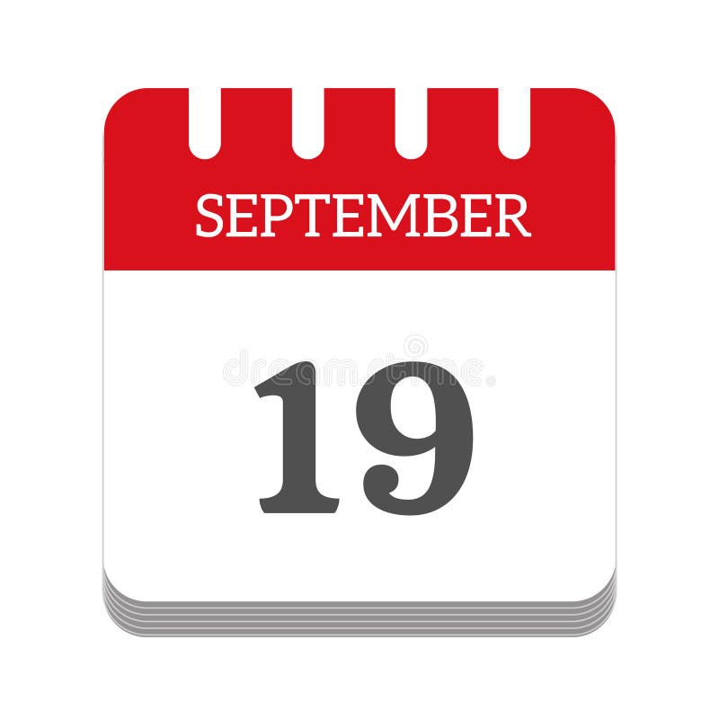 September 19 Calendar Flat Icon Stock Illustration - Illustration of ...