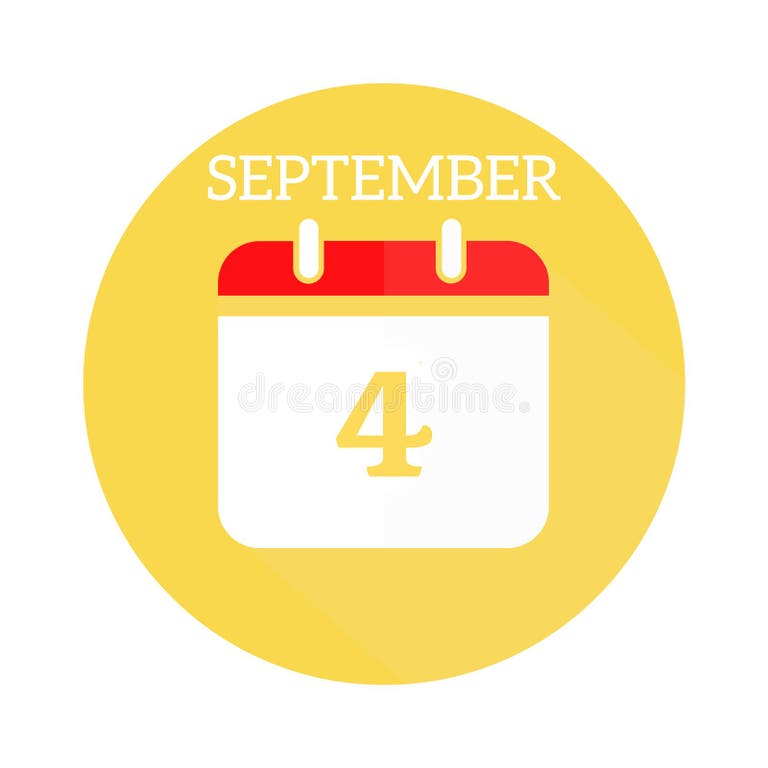 September 4 Calendar Flat Icon Stock Illustration - Illustration of ...
