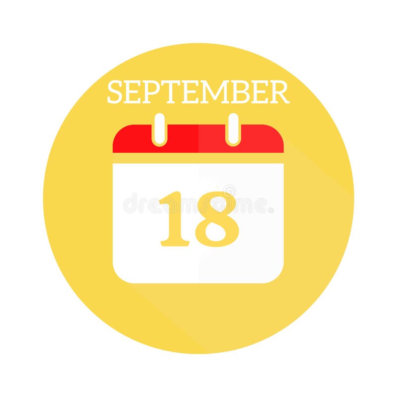 September 18 Calendar Flat Icon Stock Illustration - Illustration of ...