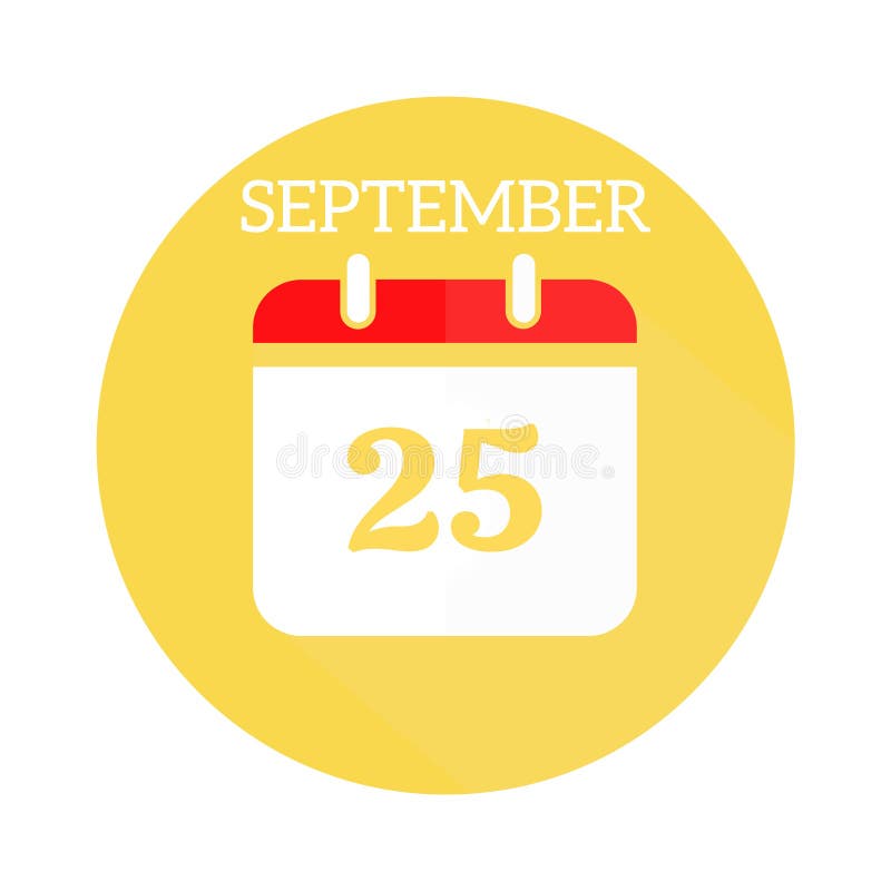 September 25 Calendar Flat Icon Stock Illustration - Illustration of ...