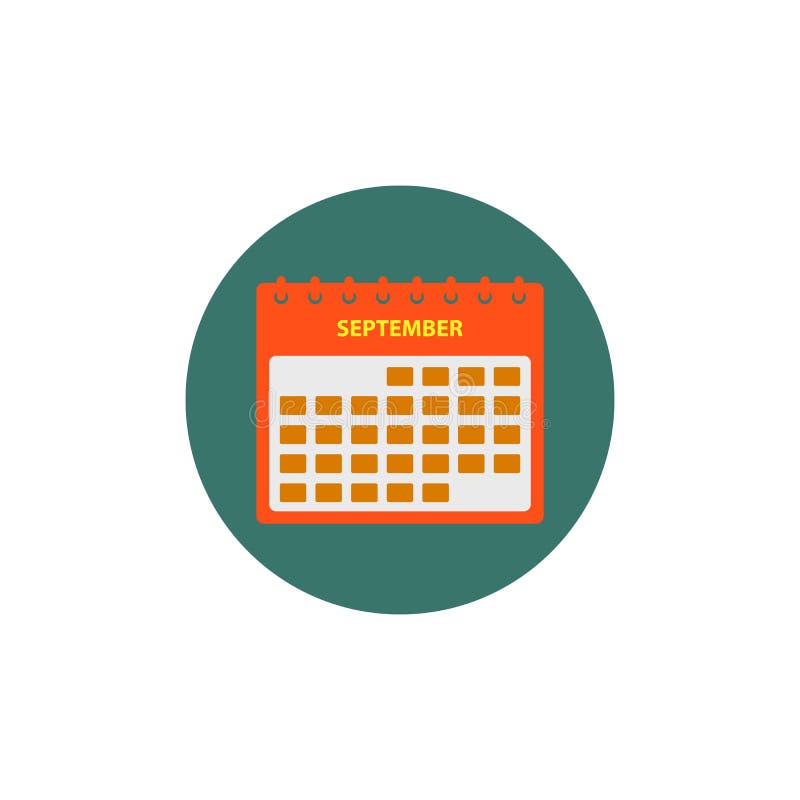 September Calendar Icon. stock vector. Illustration of colored - 225089227