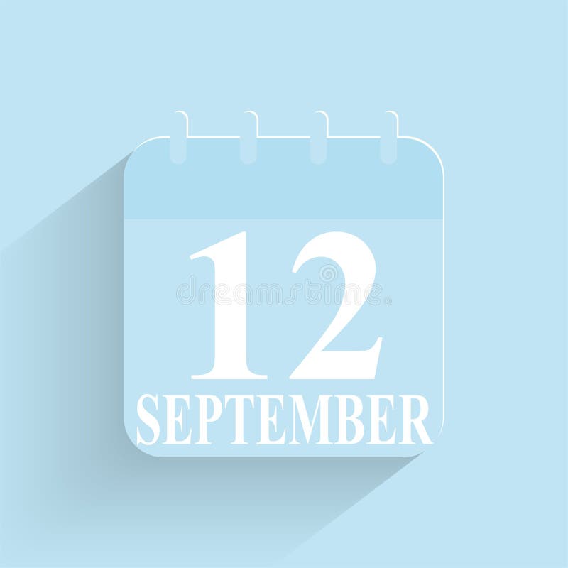 September 12 daily Calendar Icon Date and Time Day Month Holiday Flat ...
