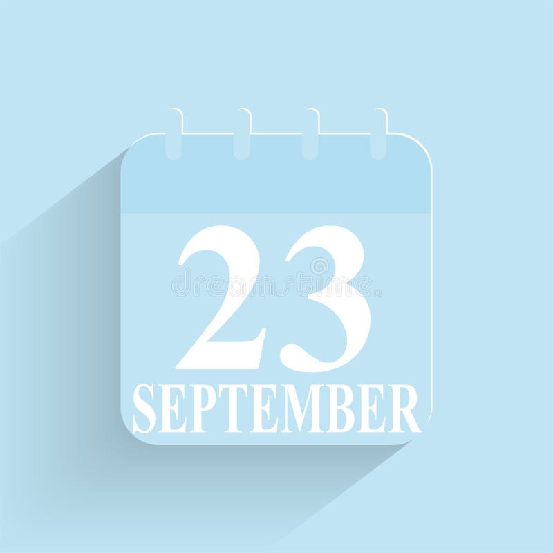 September 23 daily Calendar Icon Date and Time Day Month Holiday Flat ...