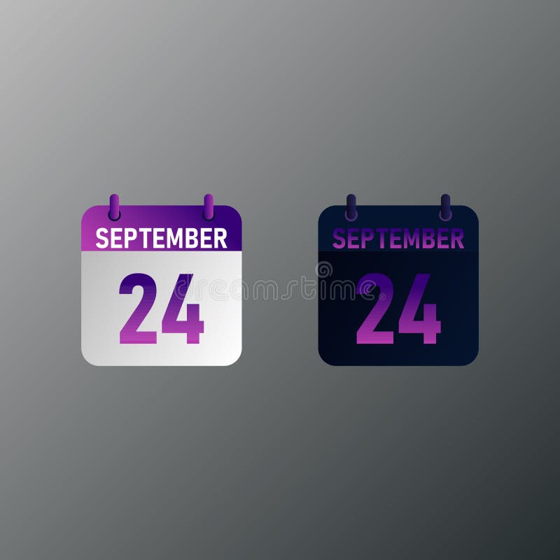 September daily Calendar Icon in Flat Design Style. Stock Illustration ...