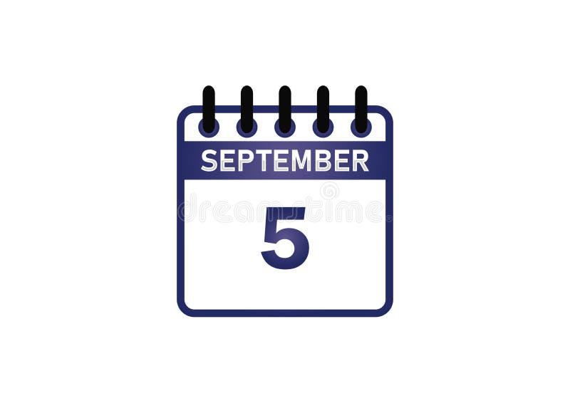 September 5 Calendar Icon stock vector. Illustration of memo - 369428157