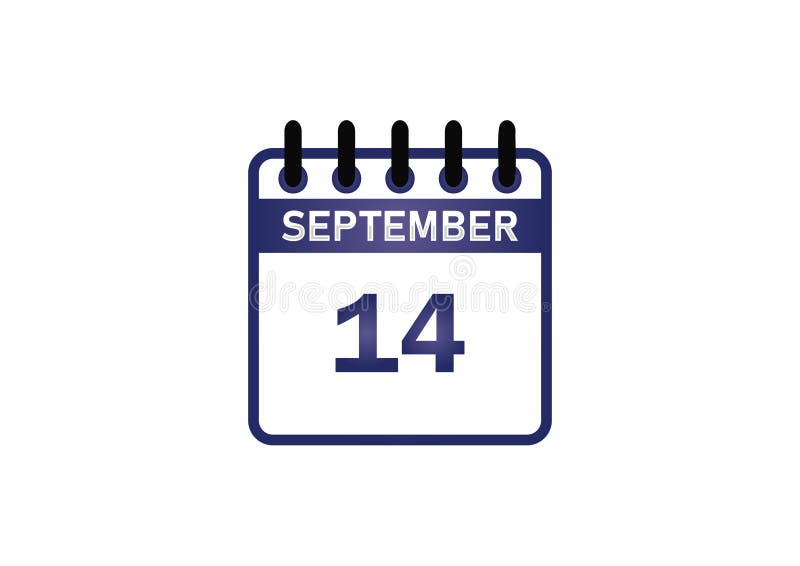 September 14 Calendar Icon stock vector. Illustration of task - 369428183