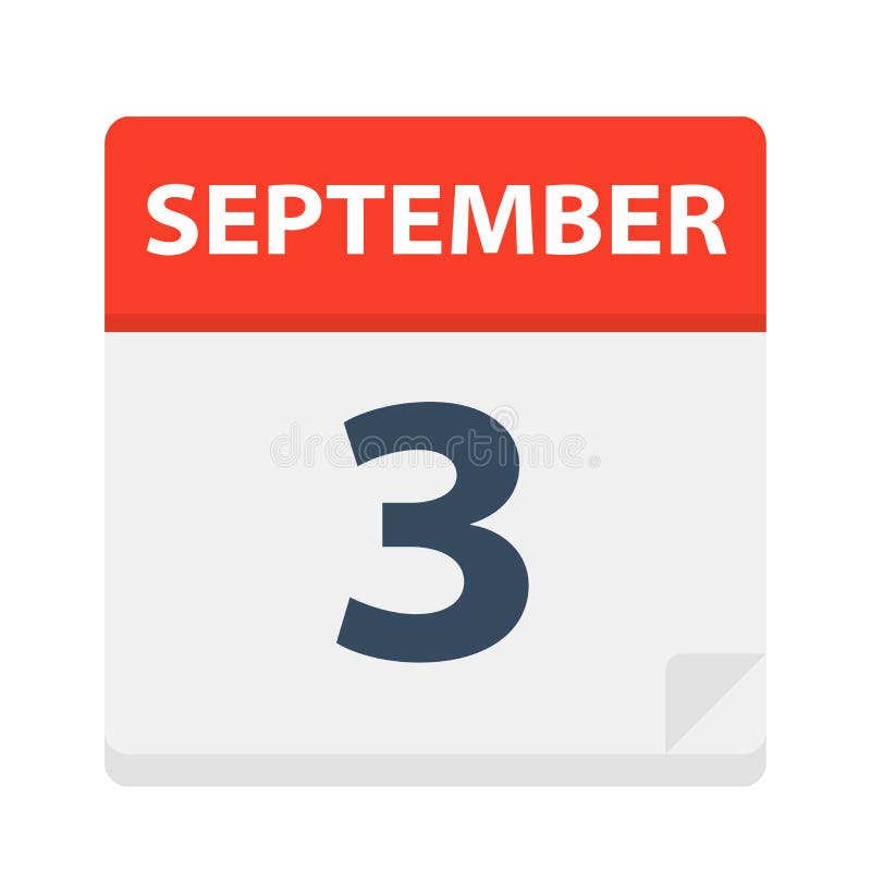 September 3 - Calendar Icon Stock Illustration - Illustration of gray ...