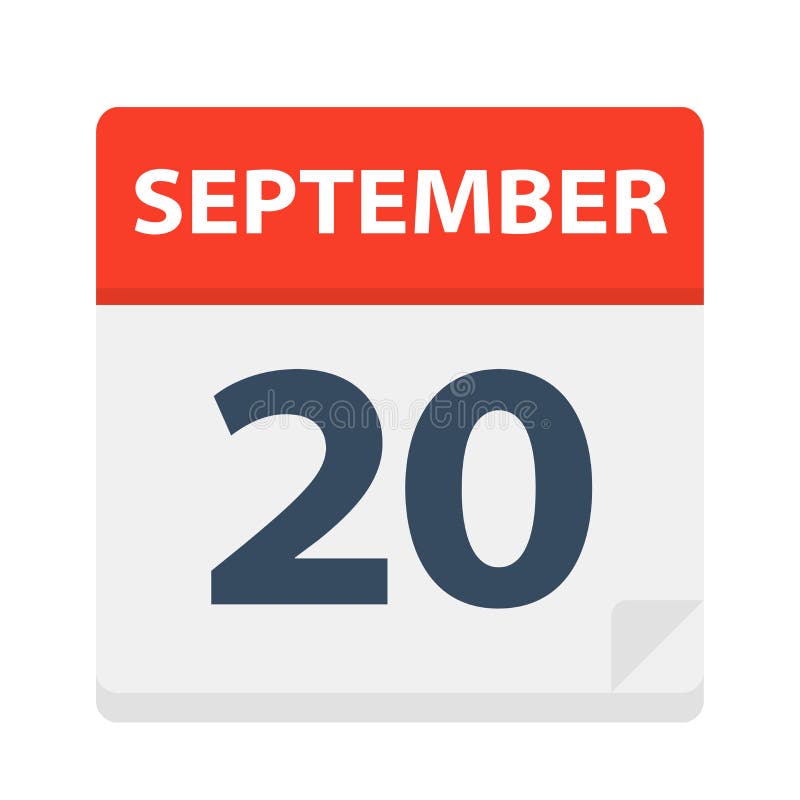 September 20 - Calendar Icon Stock Illustration - Illustration of icon ...