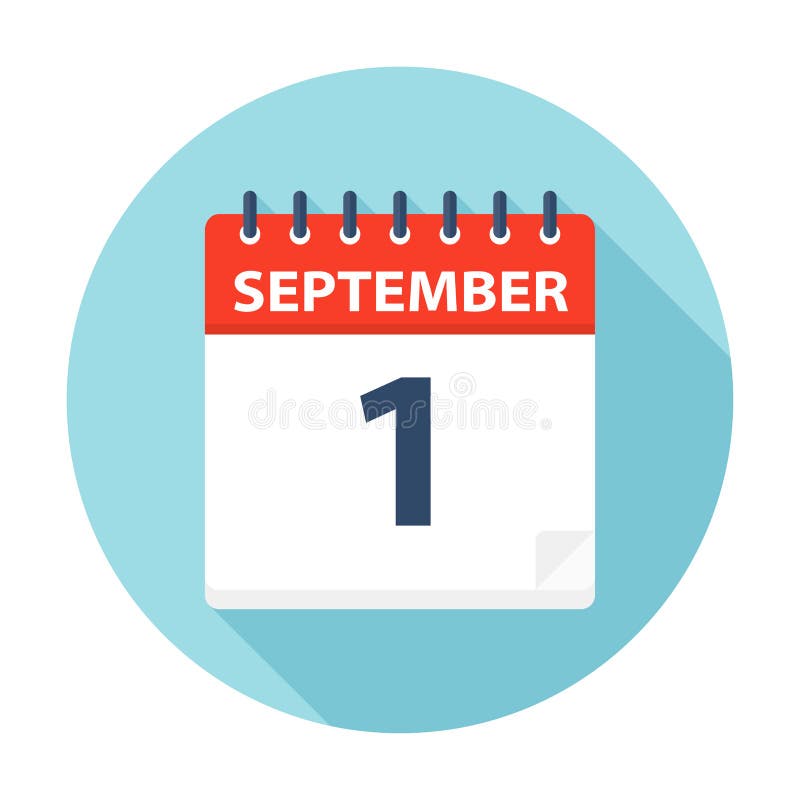 September 1 - Calendar Icon Stock Illustration - Illustration of paper ...