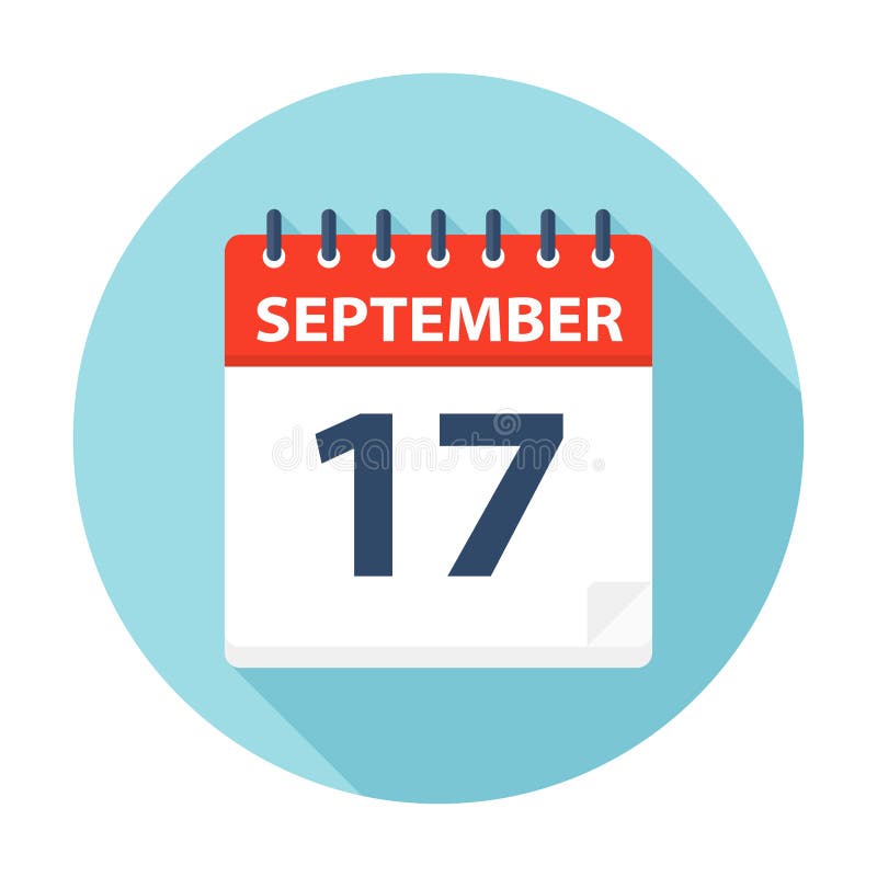 September 17 - Calendar Icon Stock Illustration - Illustration of month ...