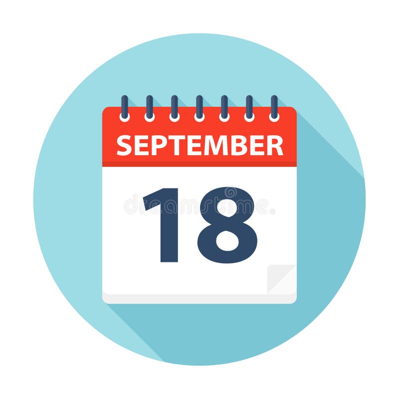 September 18 - Calendar Icon Stock Illustration - Illustration of date ...