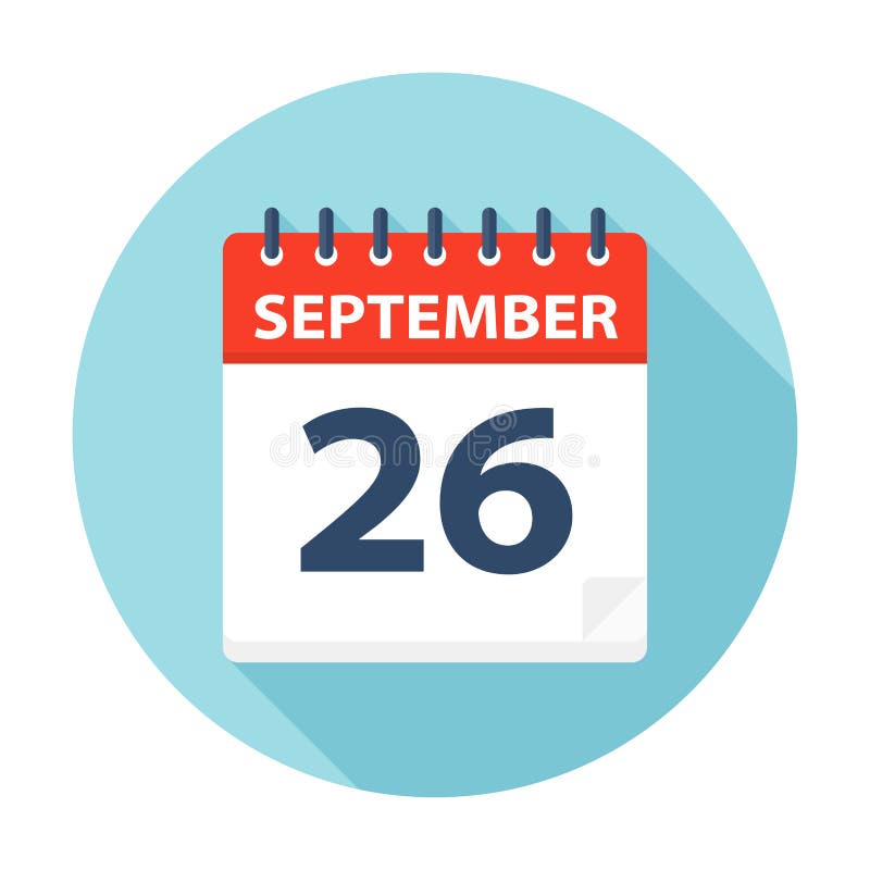 September 26 - Calendar Icon Stock Illustration - Illustration of 2021 ...
