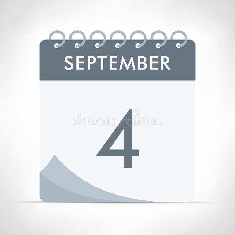 September 4 - Calendar Icon Stock Vector - Illustration of flat, white ...