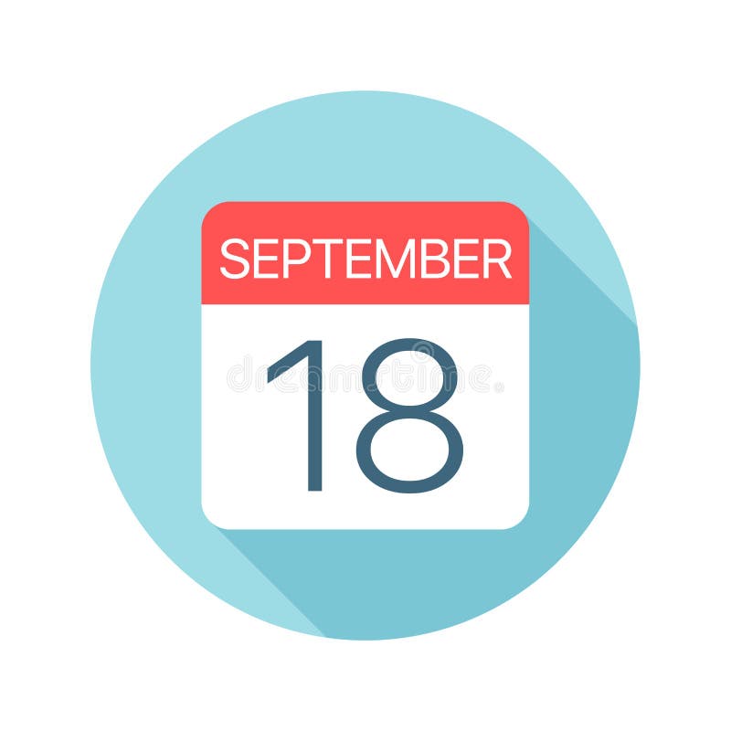 September 18 - Calendar Icon. Vector Illustration of One Day of Month ...