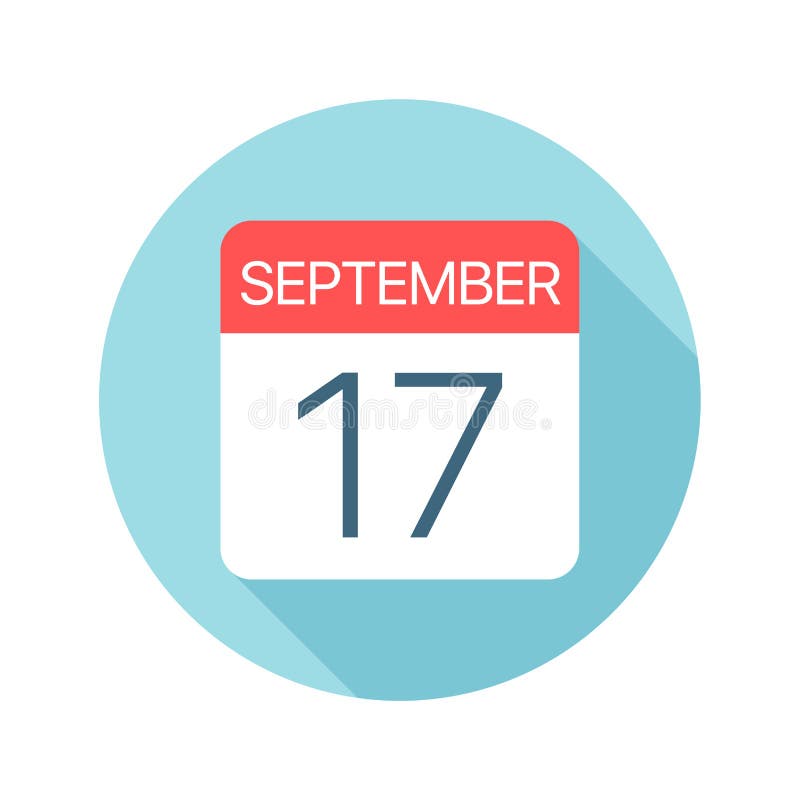 September 17 - Calendar Icon. Vector Illustration of One Day of Month ...