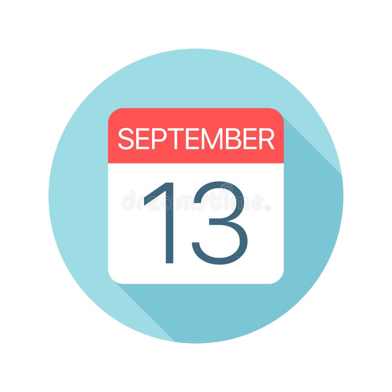 September 13 - Calendar Icon. Vector Illustration of One Day of Month ...