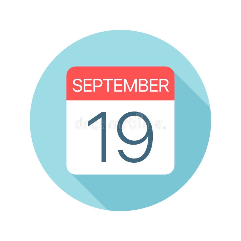 September 19 - Calendar Icon. Vector Illustration of One Day of Month ...