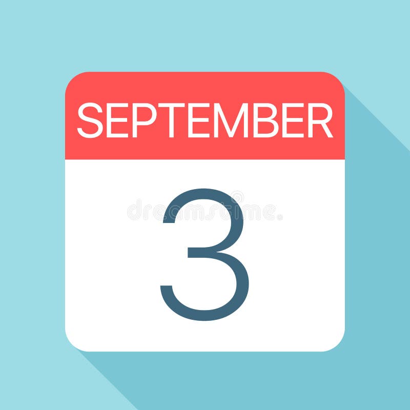 September 3 - Calendar Icon. Vector Illustration of One Day of Month ...