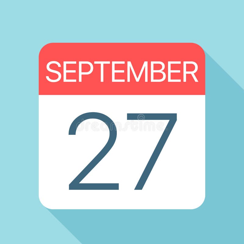 September 27 - Calendar Icon. Vector Illustration of One Day of Month ...