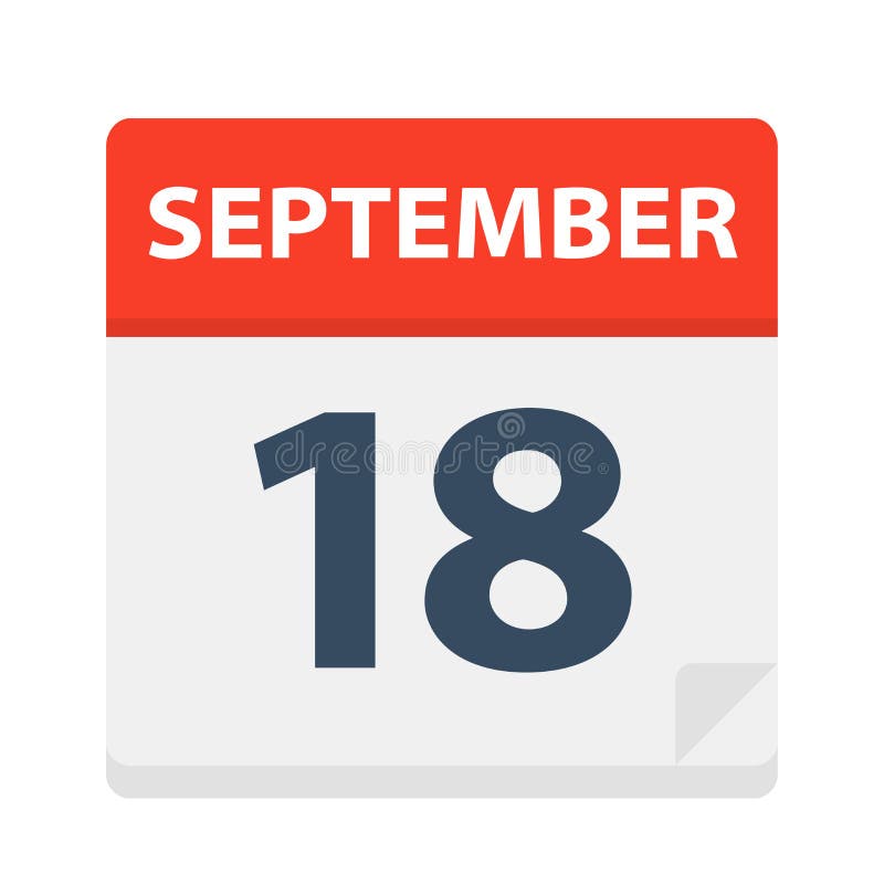 September 18 - Calendar Icon Stock Illustration - Illustration of plan ...