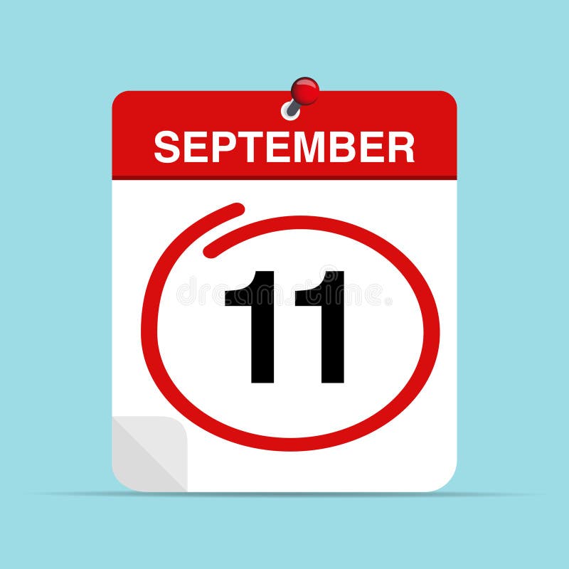 September 11 Calendar Leaf with Red Mark Stock Vector - Illustration of ...