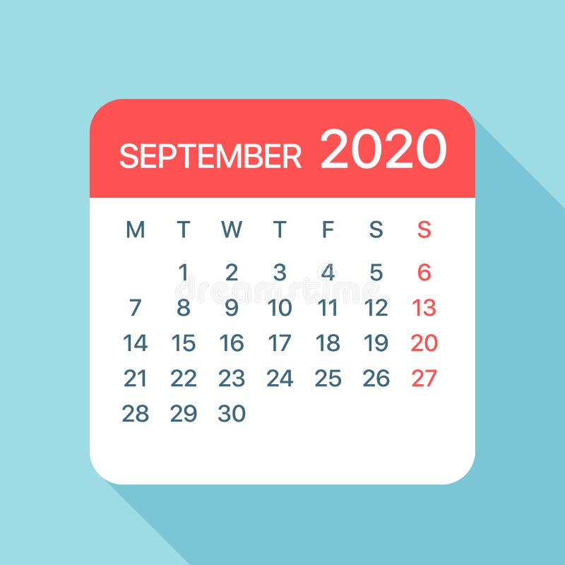 September 2020 Calendar Leaf - Vector Illustration Stock Illustration ...