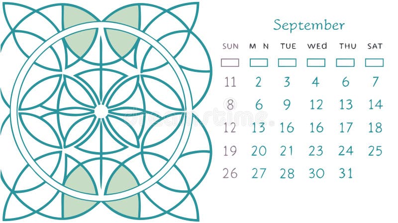 September Calendar Page, Monthly Planning Schedule, Vector, Vector ...