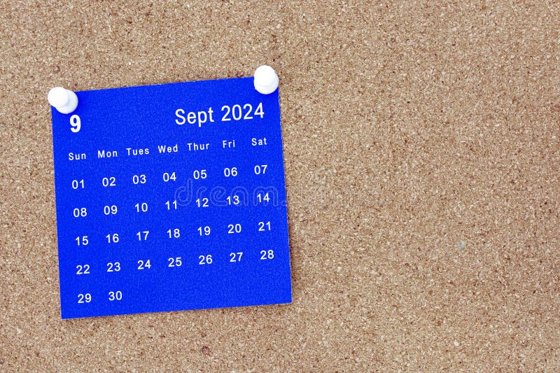 September 2024 Calendar on Sticky Note. Reminder and 2024 New Year ...
