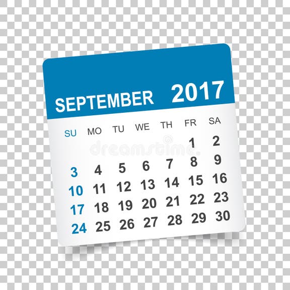September 2017 Calendar stock vector. Illustration of element - 85133476