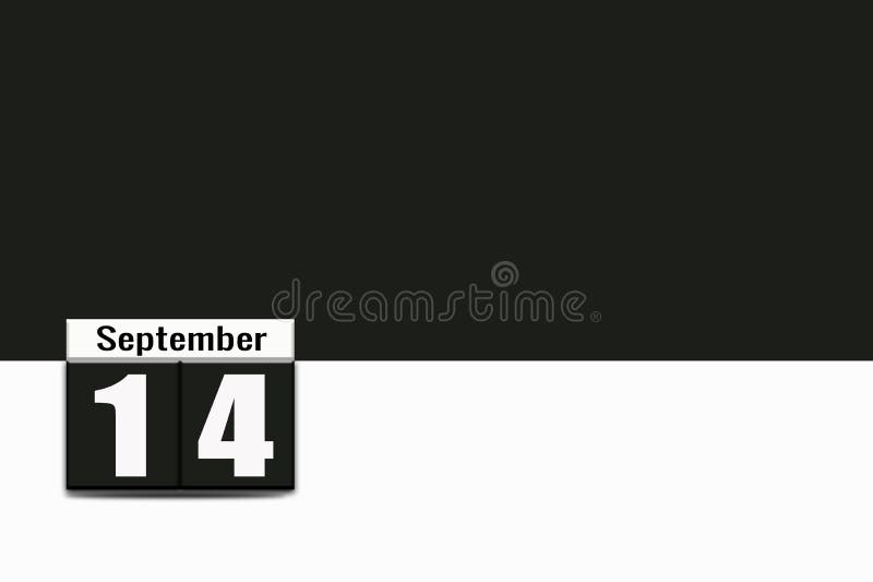 September 14, Calendar of September, White and Dark Background with ...