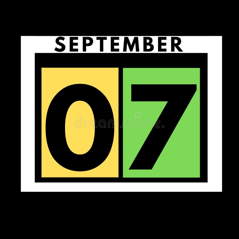 September 7 . Colored Flat daily Calendar Icon .date ,day, Month ...