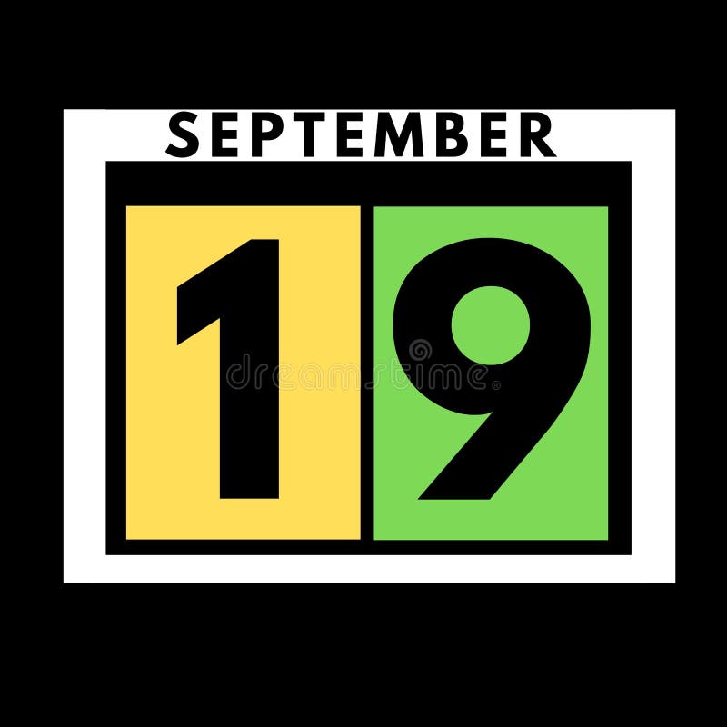September 19 . Colored Flat daily Calendar Icon .date ,day, Month ...