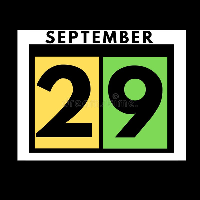 September 29 . Colored Flat daily Calendar Icon .date ,day, Month ...
