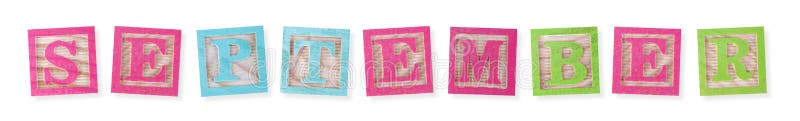 September Concept with Wood Blocks Stock Photo - Image of wood, letter ...