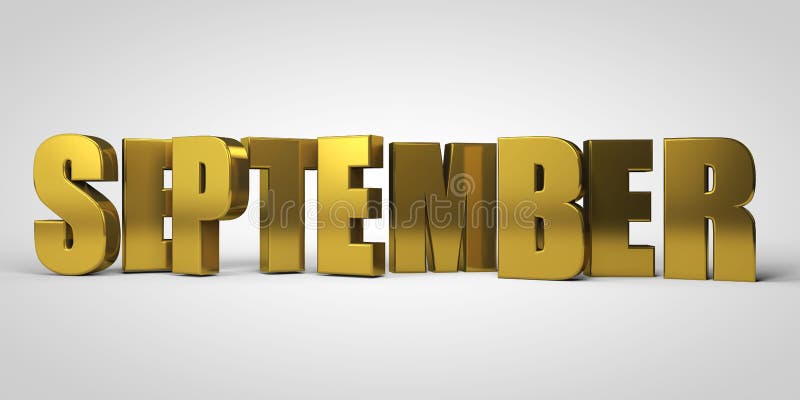 September Calendar Month Multicolor Text Banner, 3d Render Stock ...