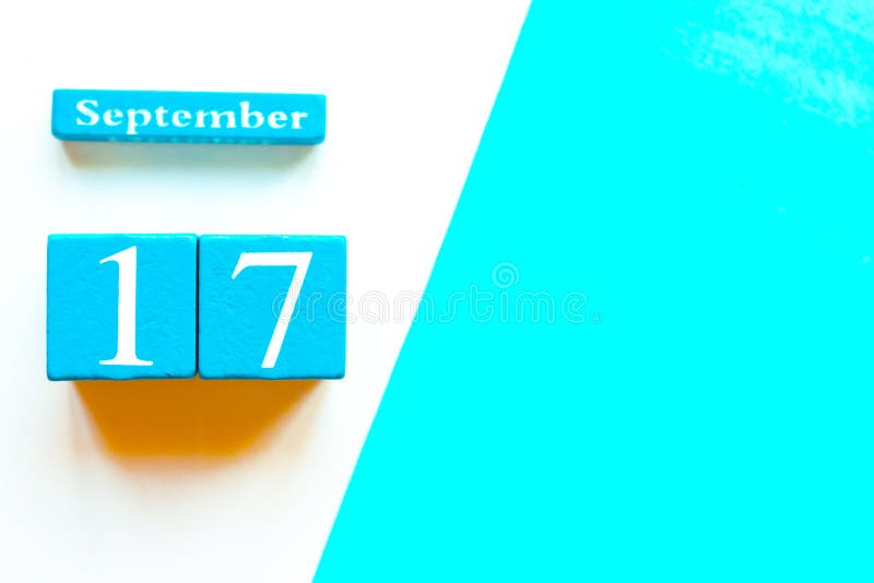 September 17, Empty Blue and White Geometric Background. Stock Photo ...