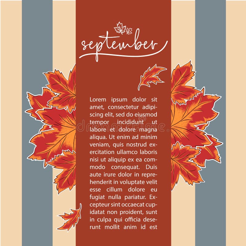 September Fall Season Design Vector Illustration Stock Vector ...