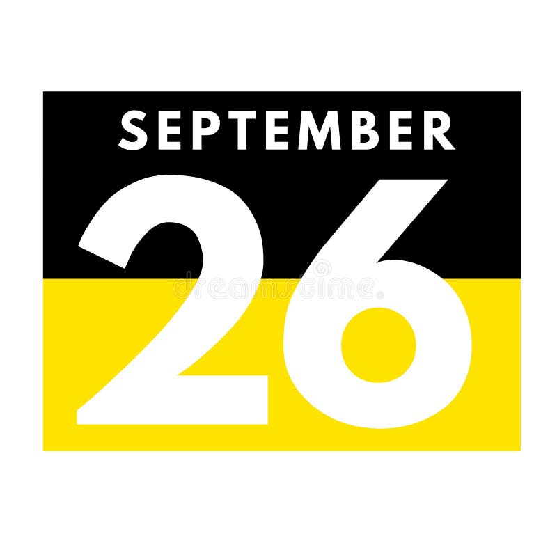 September 26 . Flat daily Calendar Icon .date ,day, Month Stock ...