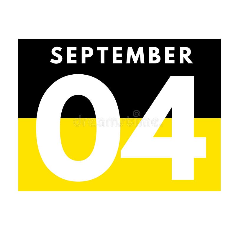 September 4 . Flat daily Calendar Icon .date ,day, Month Stock ...