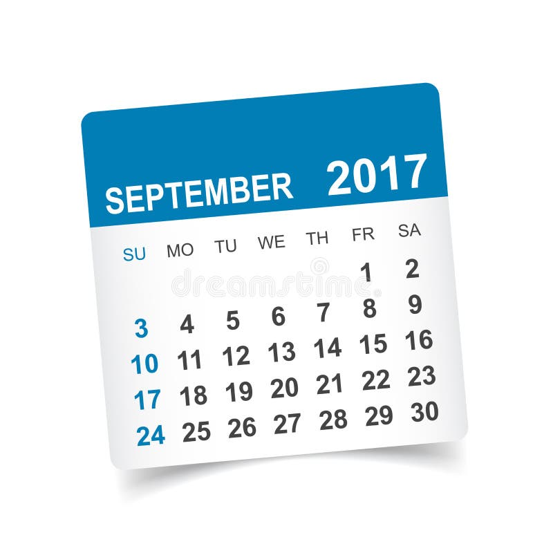 September 2017 kalender vektor illustrationer. Illustration av bakgrund ...