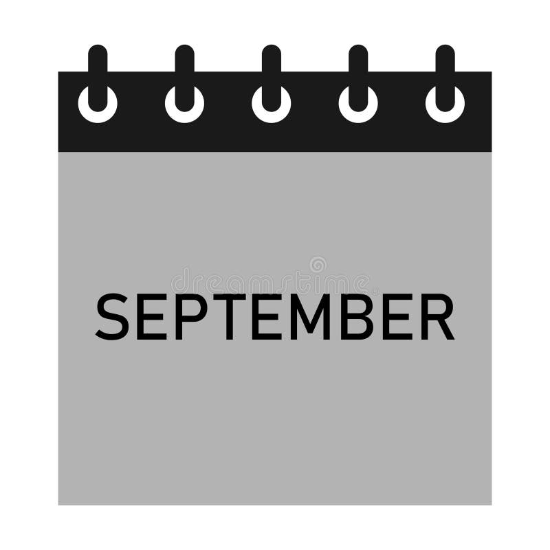 September Month Calendar Icon Vector Stock Illustration - Illustration ...