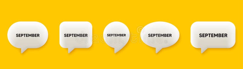 September Month Icon. Event Schedule Sep Date. 3d Speech Chat Bubbles ...